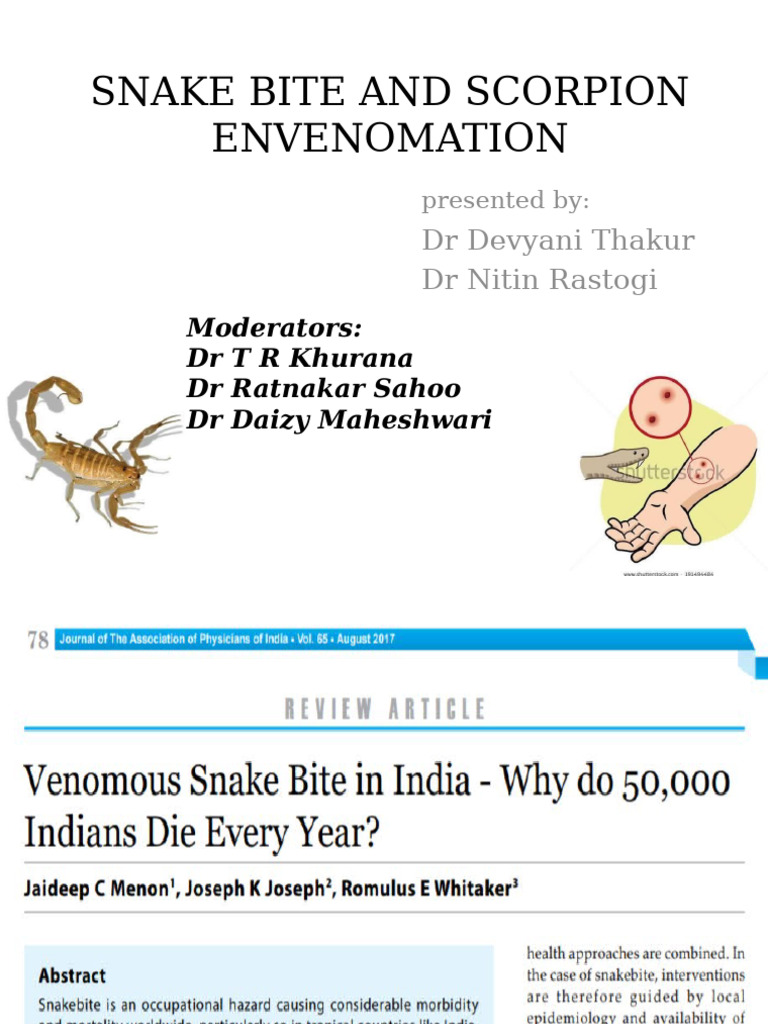 Snake Bite and Scorpion Sting | PDF | Snake | Medical Specialties