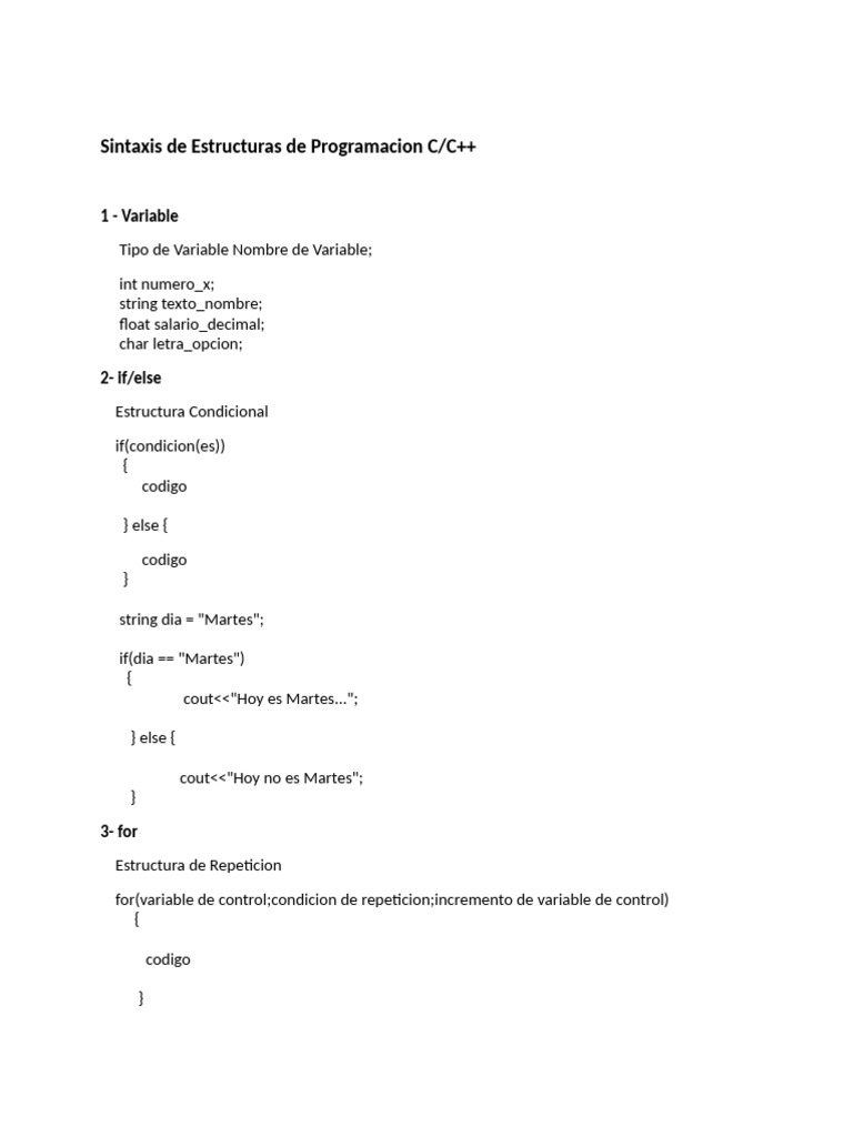 Sintaxis de Programacion | PDF
