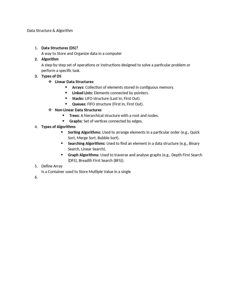 Data Structures & Algorithms Guide | PDF