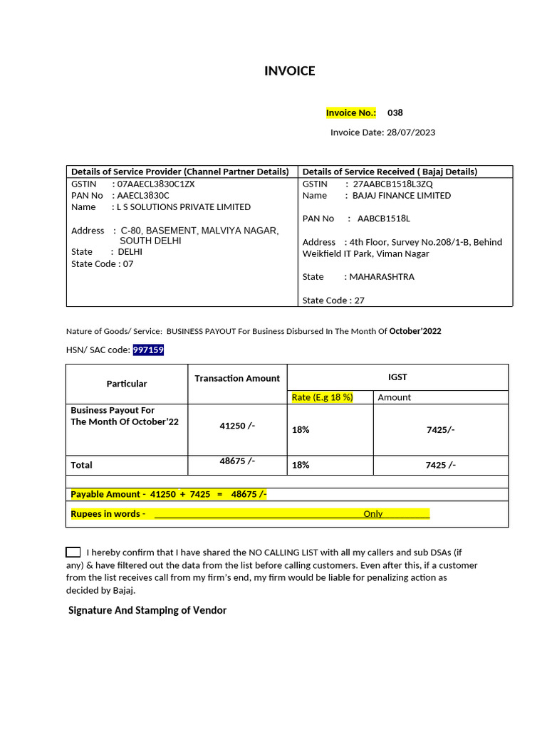 IGST - Invoice Format - New | PDF