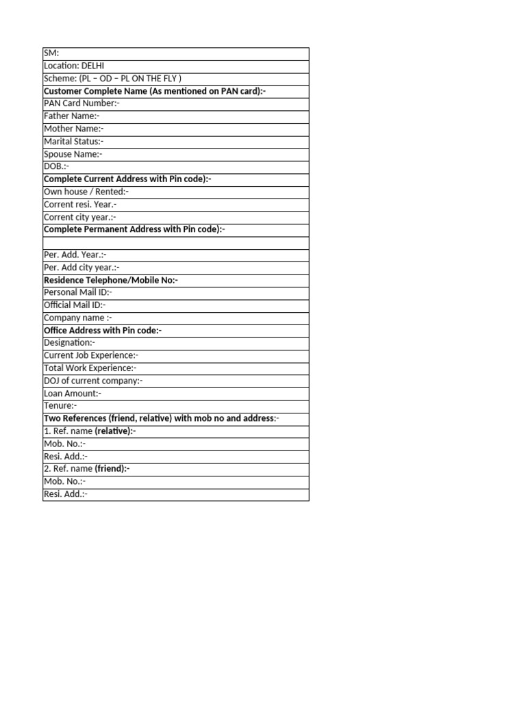 appl form formet | PDF