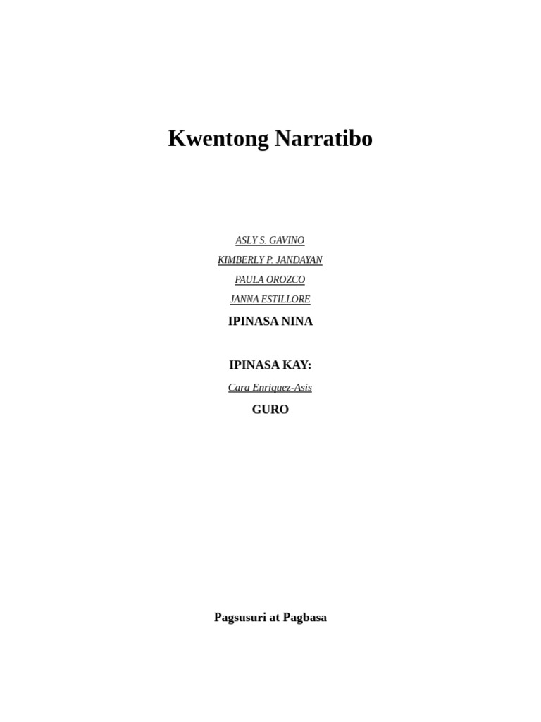 Kwentong Narratibo | PDF