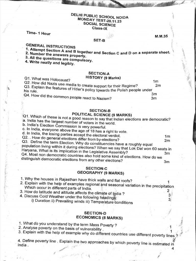 Class 9 SST Papers | PDF