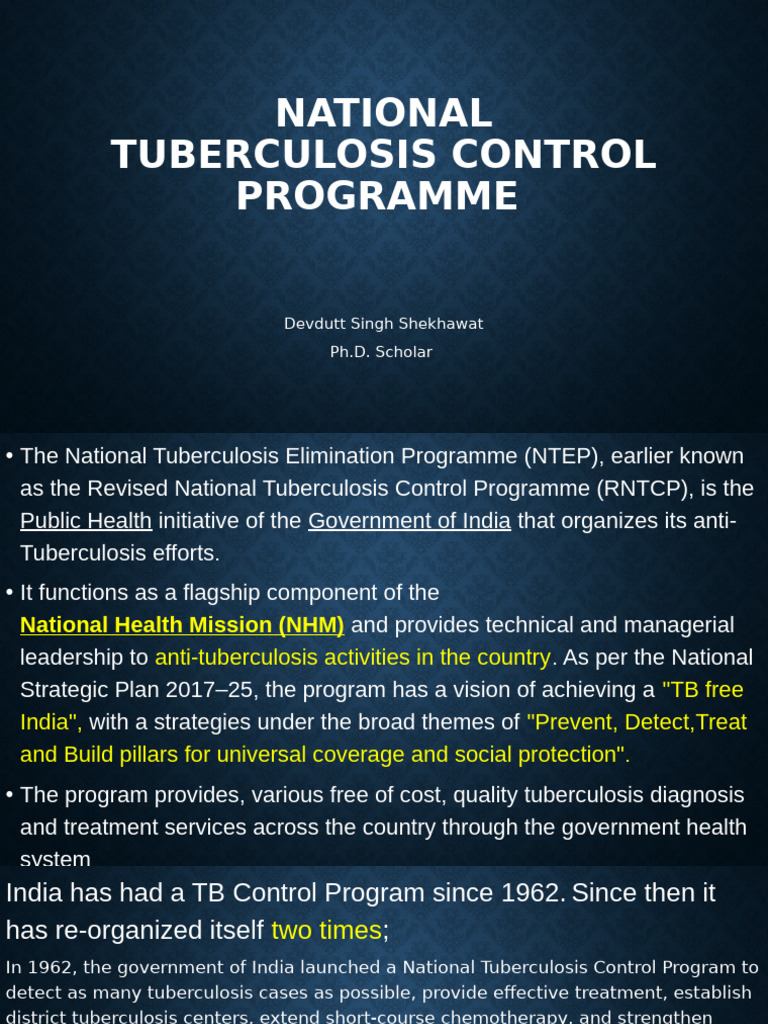 National TB Elimination Program India | PDF | Health Economics | Tuberculosis