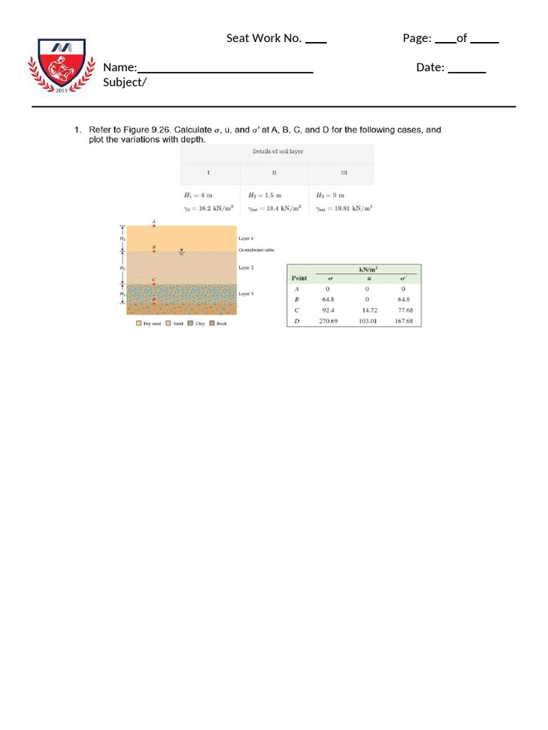 Seat Work Template (2) | PDF