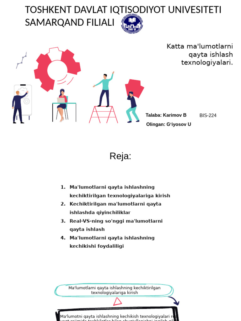 Katta Ma Lumotlarni Qayta Ishlash Texnologiyalari | PDF