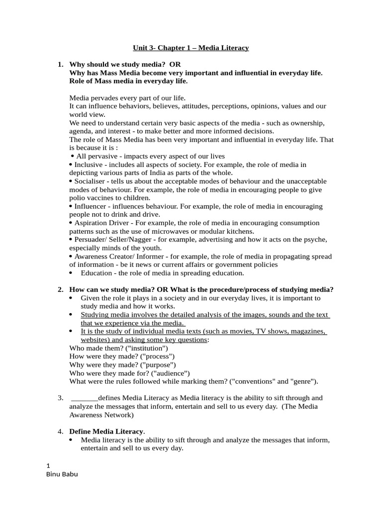 Understanding Media Literacy and Its Impact | PDF | Mass Media | Propaganda
