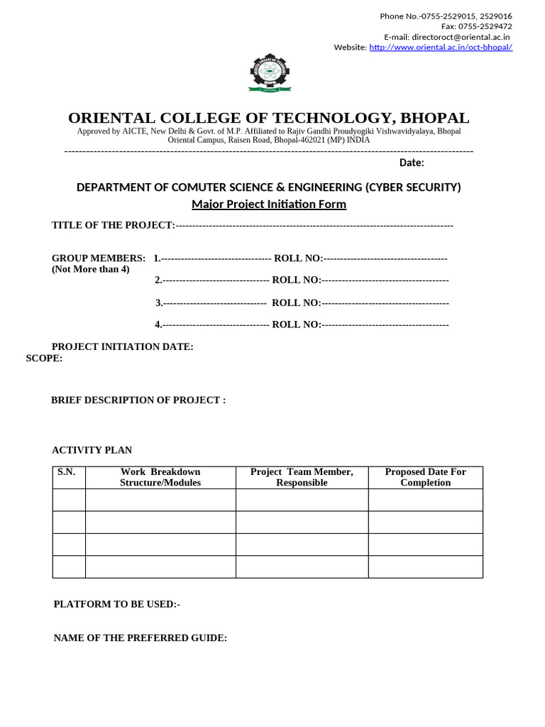 Major Project schedules for presentation(2020 batch) | PDF | Computing