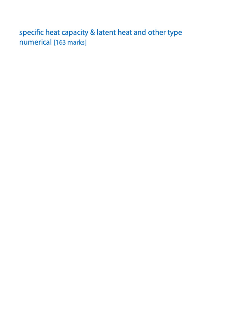 Specific Heat Capacity & - Latent Heat and Other Type Numerical | PDF ...