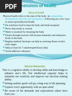 4 Dimensions of Health | PDF