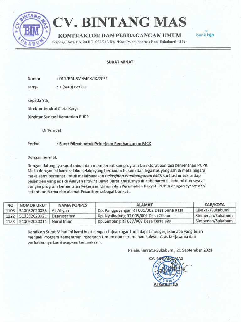 Cv. Bintang Mas | PDF