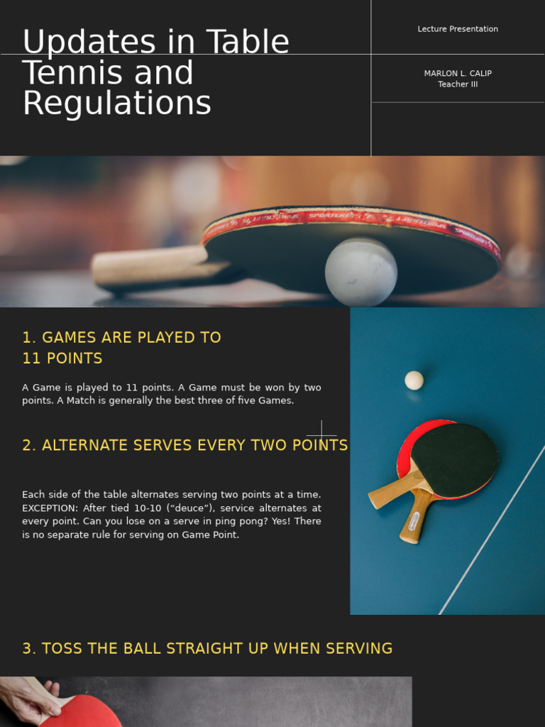 Updates in Table Tennis and Regulations | PDF | Table Tennis ...