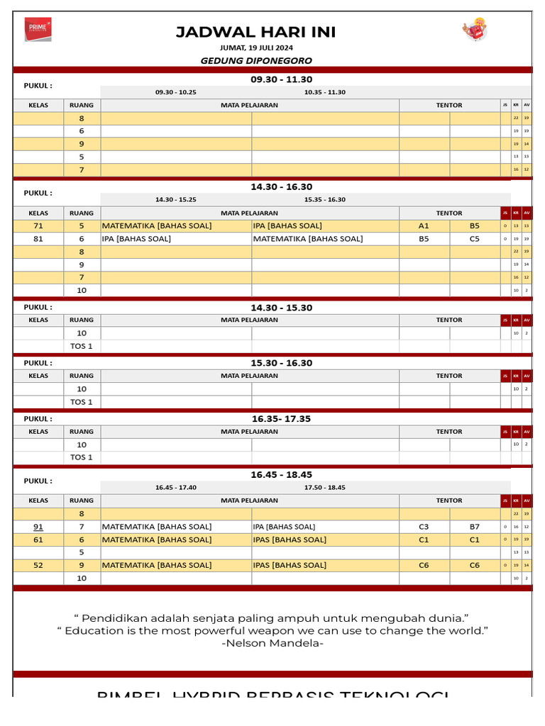 JB SMT 1 2024-2025 MINGGU 1 (ADMIN) - JTH5 | PDF