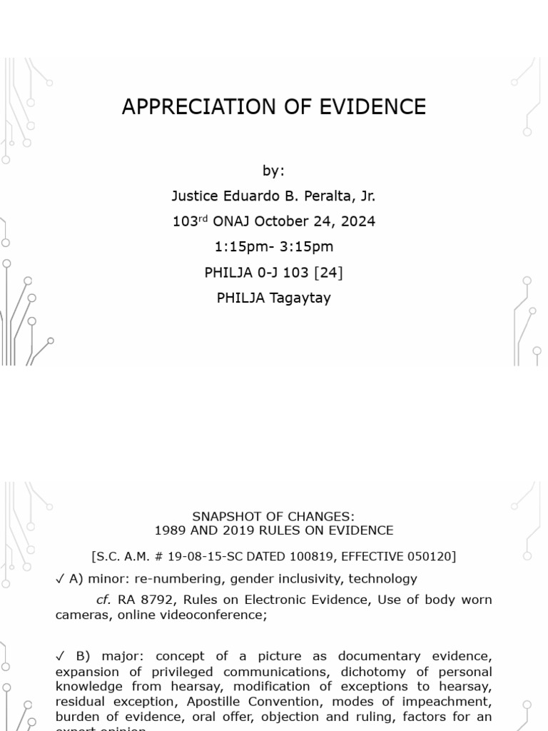Evidence Rules: 1989 vs 2019 Updates | PDF | Hearsay | Evidence (Law)