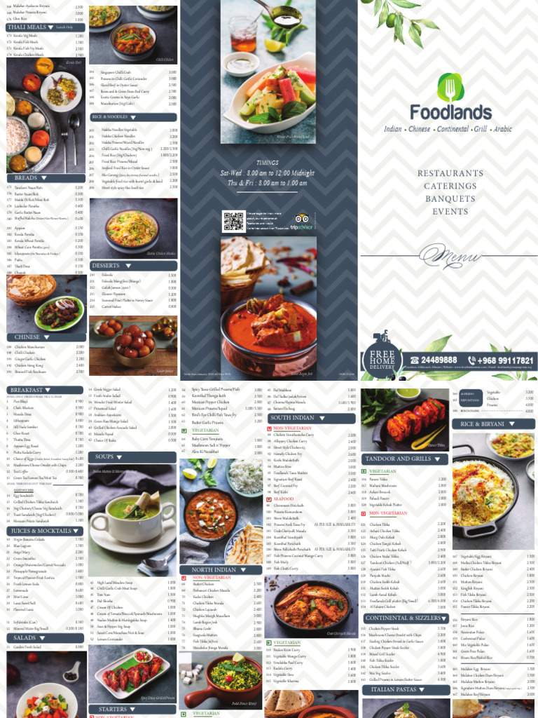 Trifold Menu Alkhuwair & Al Seeb | PDF | Indian Cuisine | Desi Cuisine
