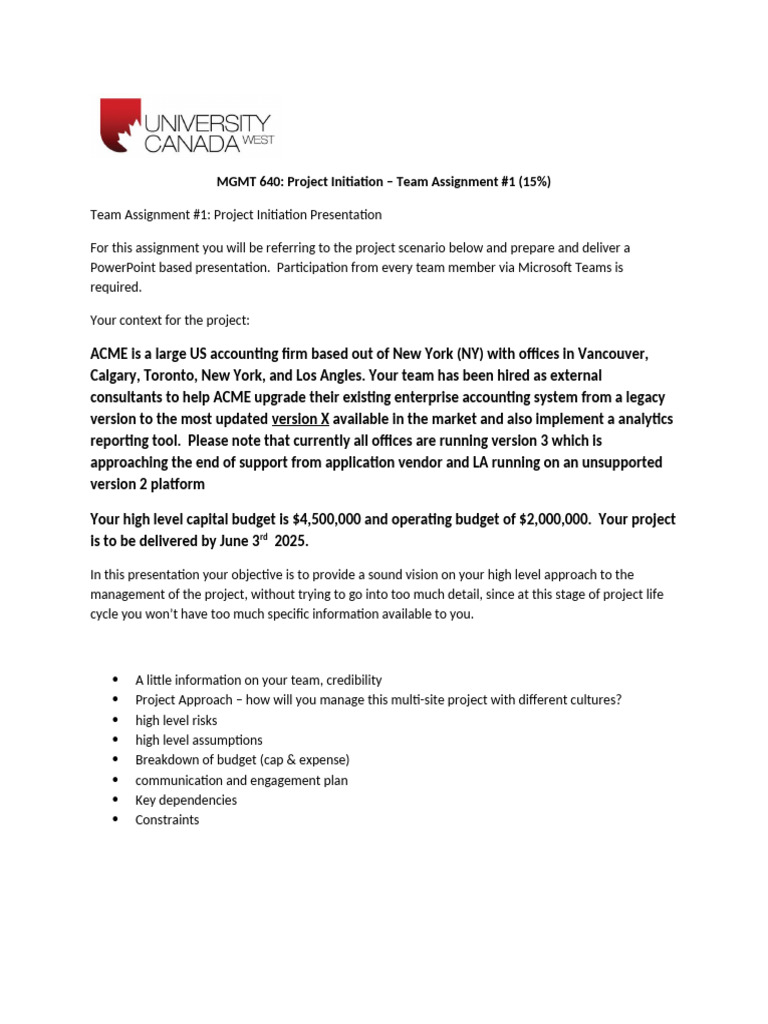 Team Assignment #1 | PDF