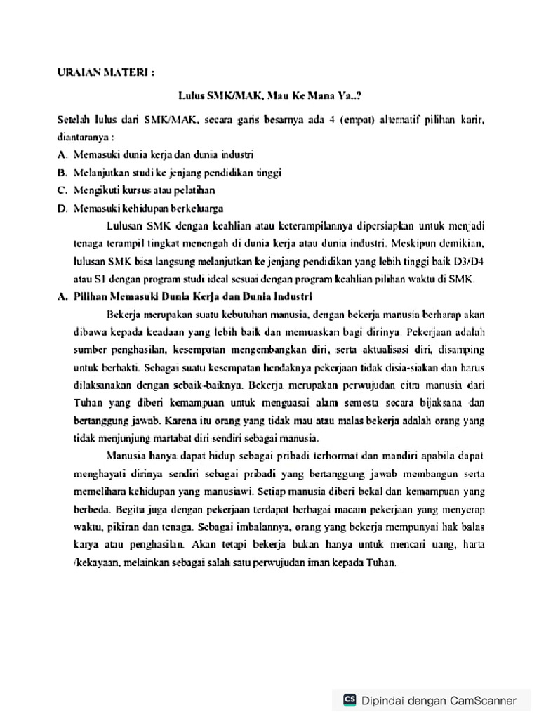 Materi Rencana Karir Setelah Lulus | PDF