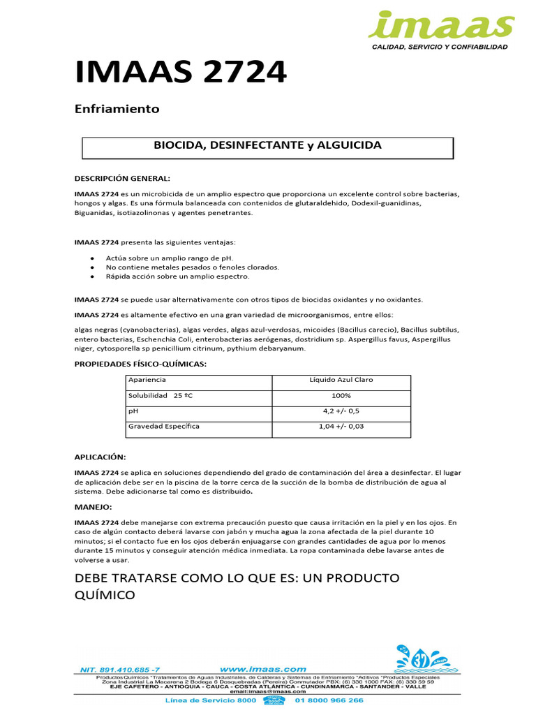 Ficha Técnica Imaas 2724 | PDF