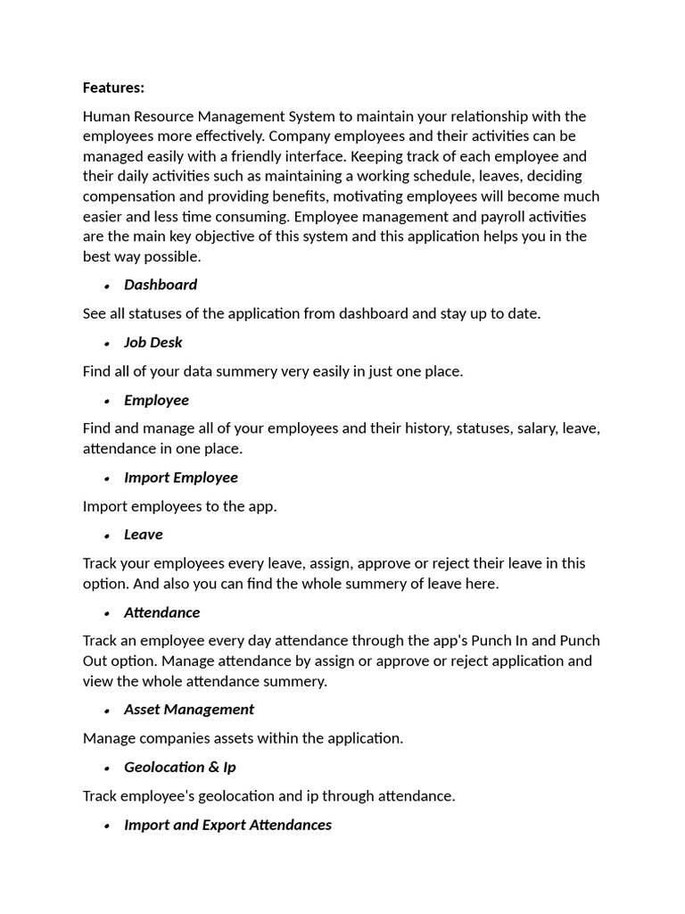 HR Management Software | PDF