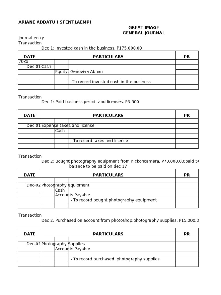 General Journal Great Image | PDF | Debits And Credits | Cash