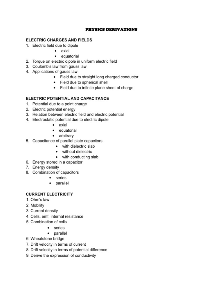 Physics Derivations 3 | PDF | Magnetic Field | Refractive Index