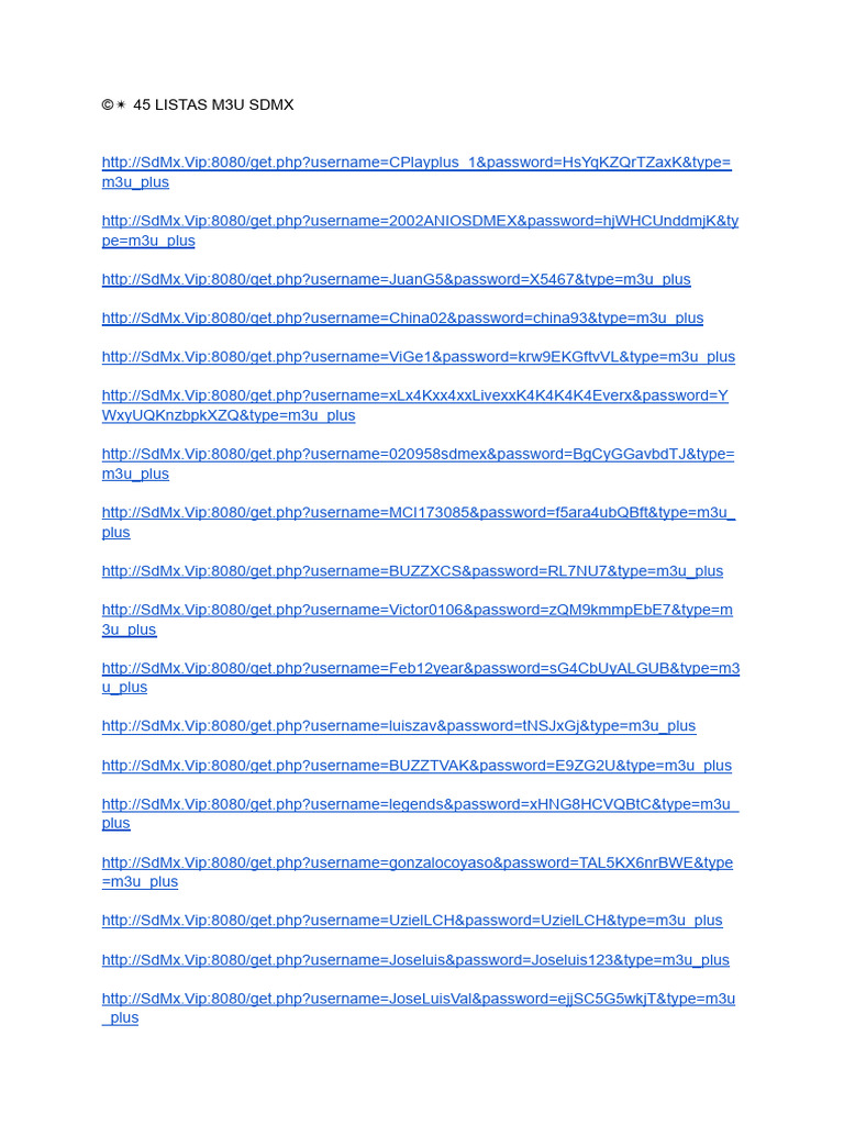 45 Listas M3u SDMX | PDF