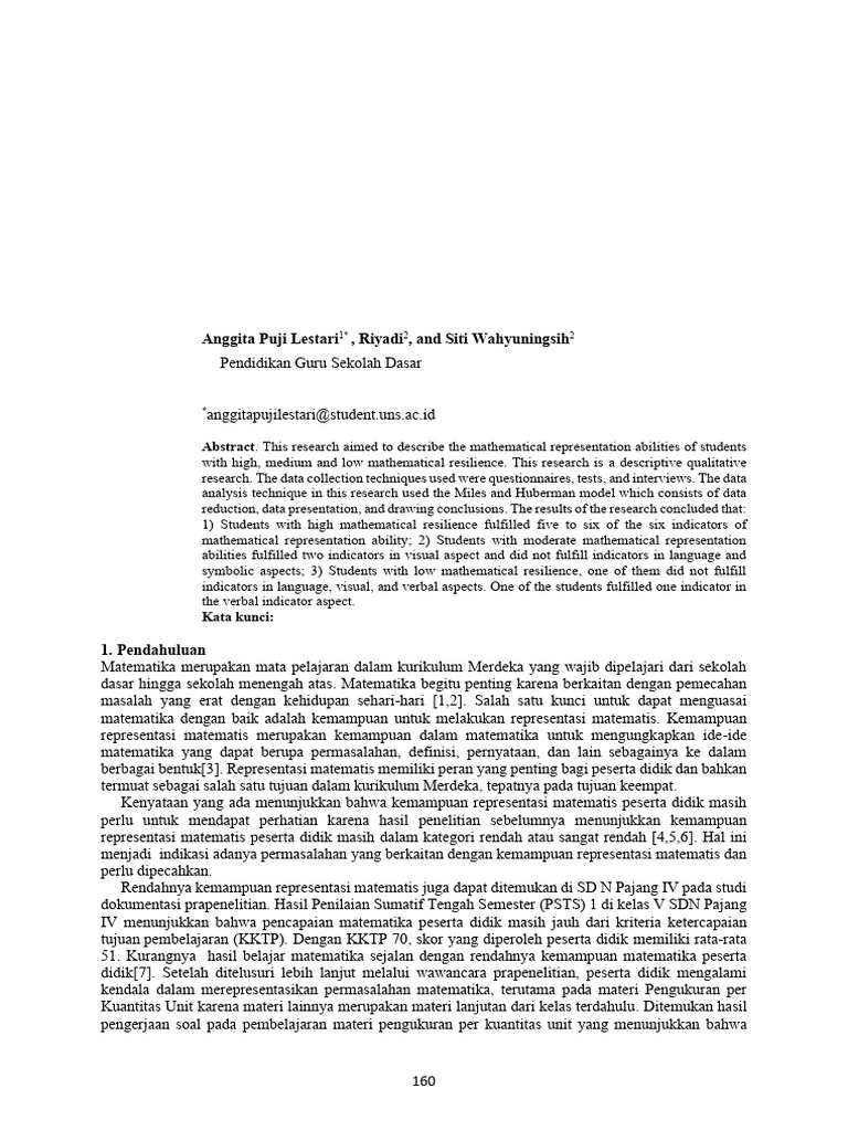 Kemampuan Representasi Matematis SD | PDF