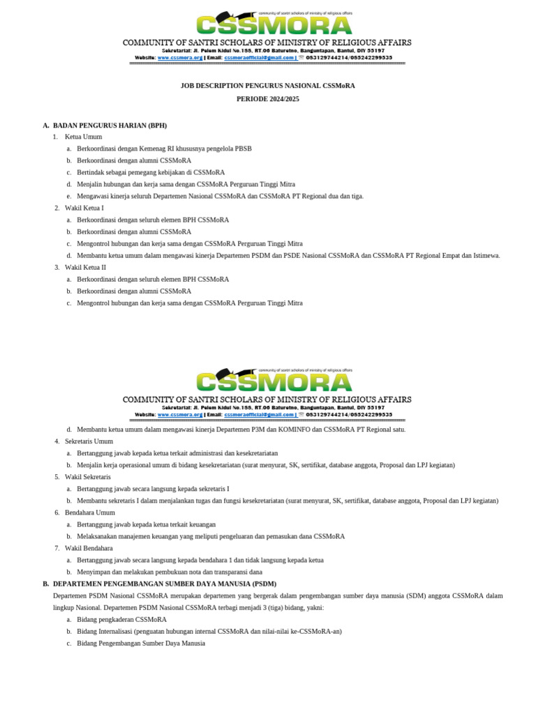 Draf Program Kerja Kabinet Wiradhana | PDF