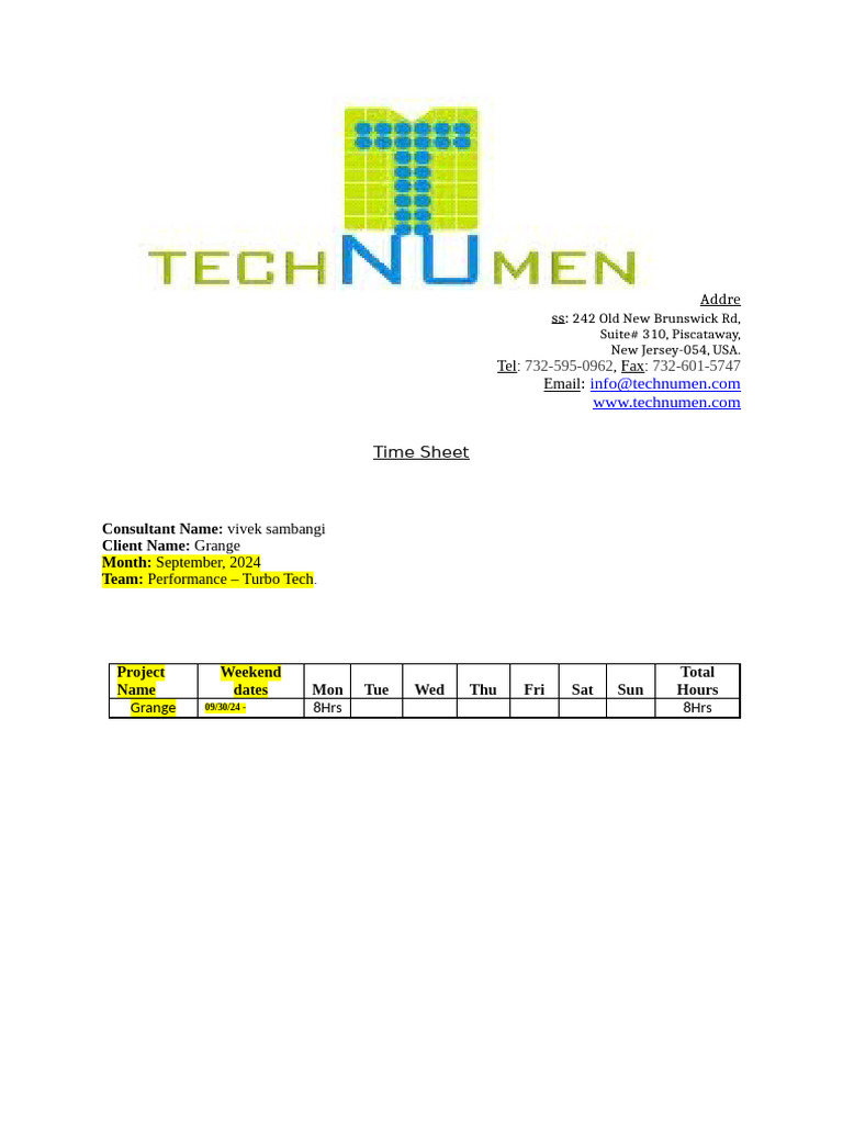 Technumen - Weeklytimesheet Template - Sept - 30th | PDF