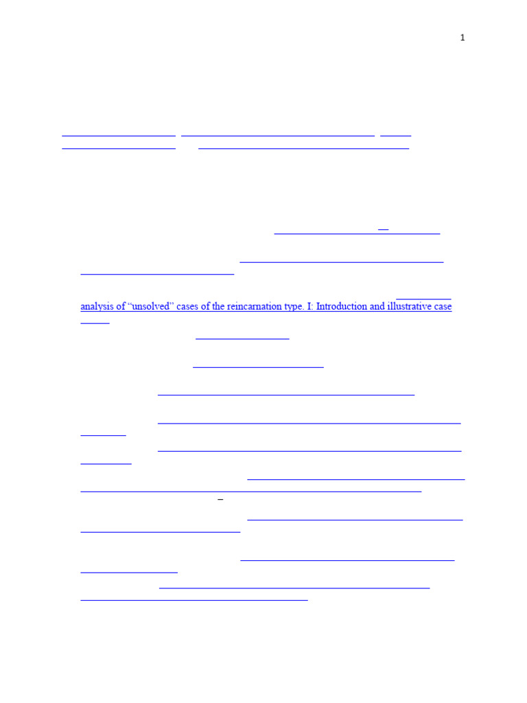 Reincarnation Studies Available in Full Text Online | PDF ...