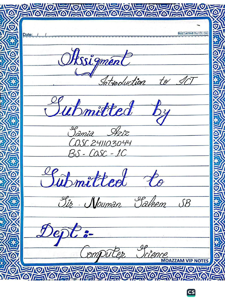 Introduction of Ict Assignment #1-Compressed | PDF