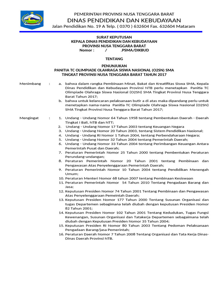 Sk Panitia Tc o2sn | PDF