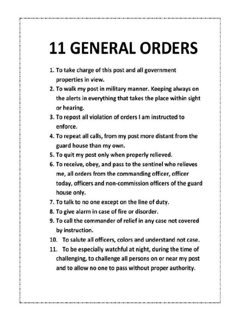 11 General Order | PDF