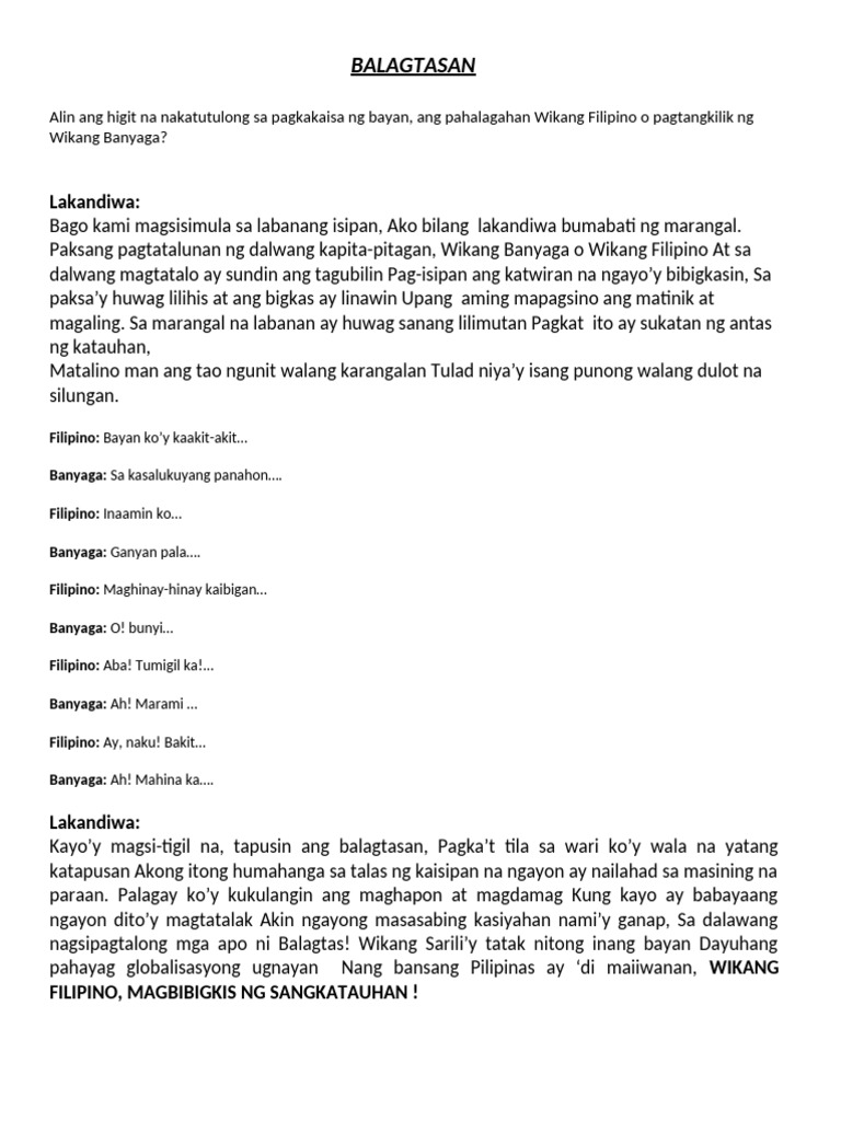 BALAGTASAN1 | PDF