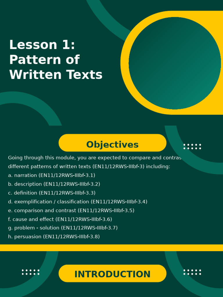 Reading and Writing Writing-Pattern | PDF | Narrative | Narration