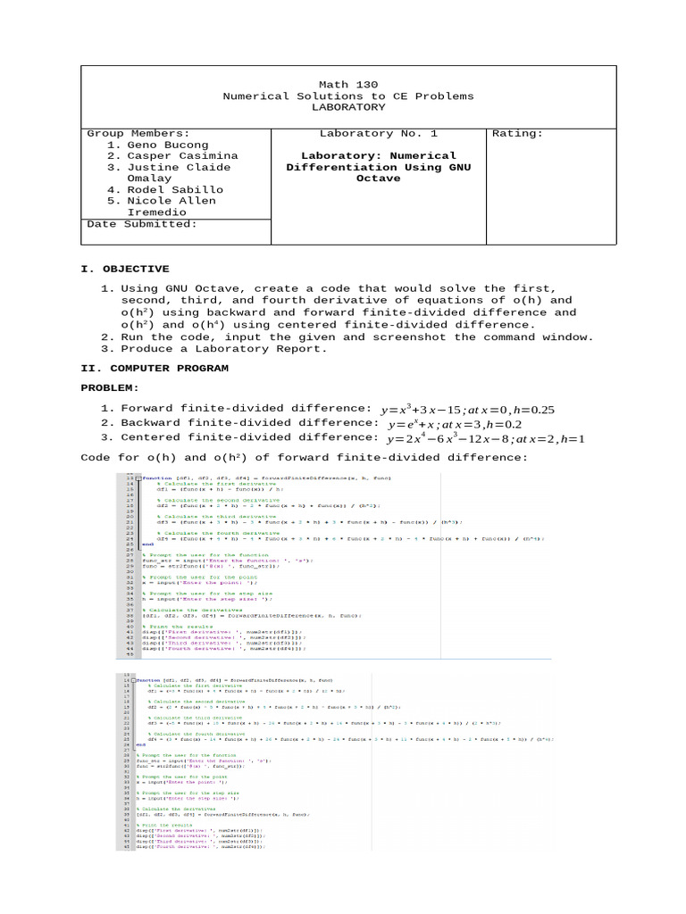 Numerical Differentiation Interpretation | PDF | Derivative | Numerical Analysis