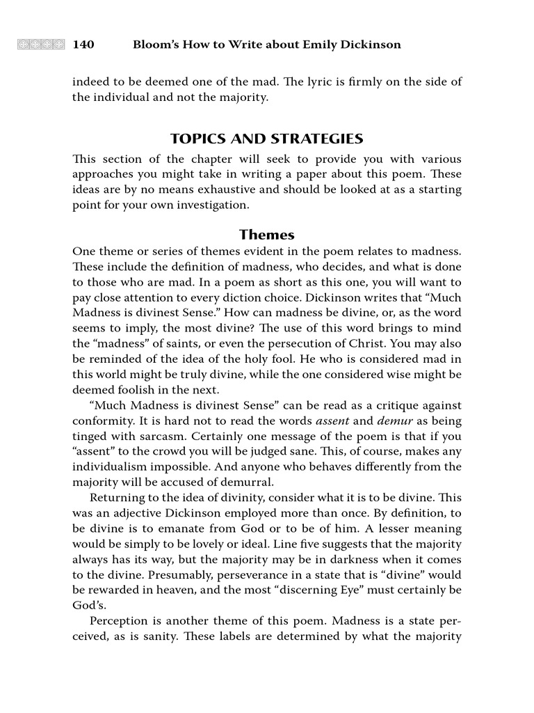 Blooms How to Write About Emily Dickinson 151 273 | PDF | Emily ...