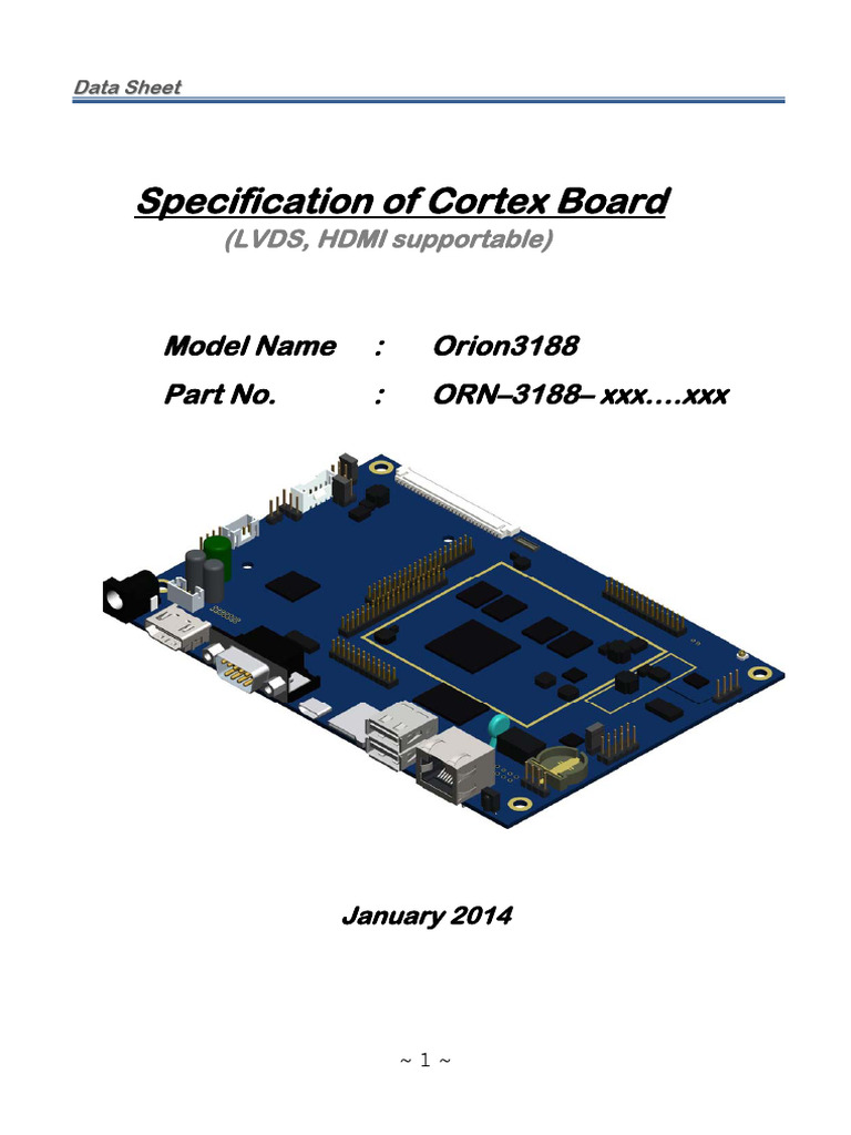 Specification of Cortex Board | PDF | Hdmi | Usb