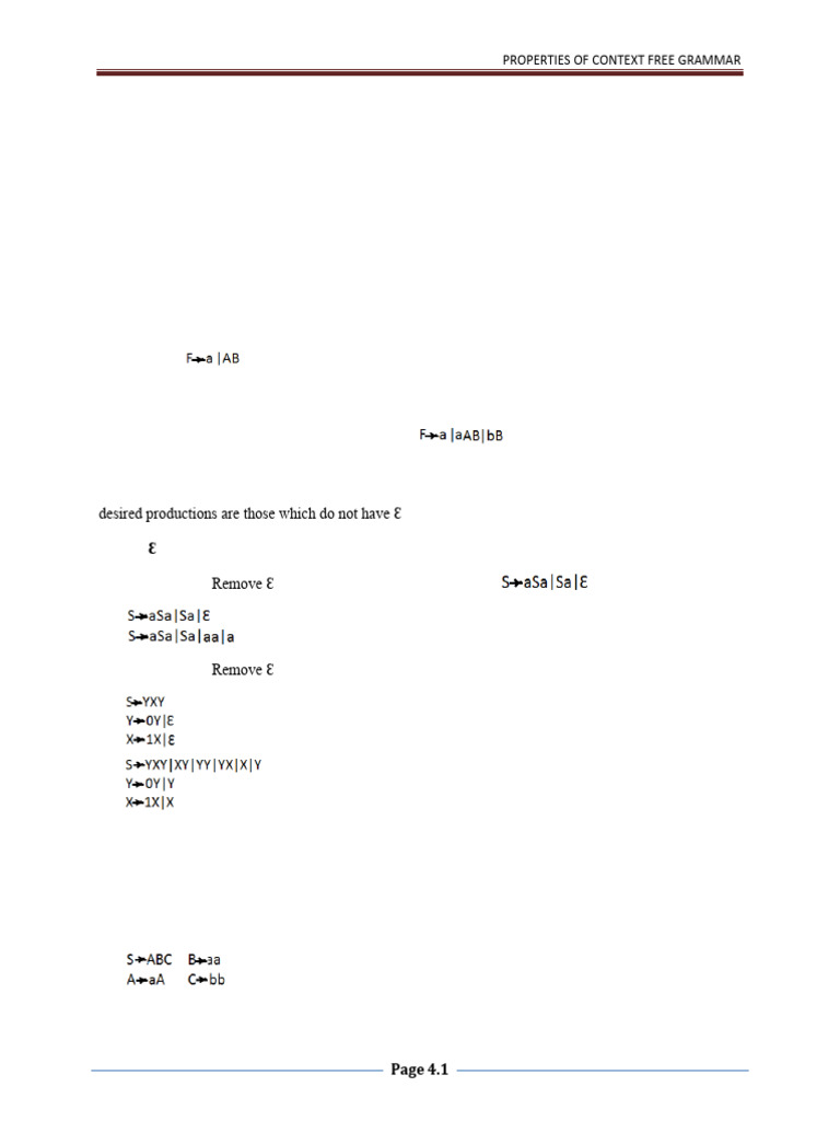 Module 3 Propeties of Context Free Grammar | PDF | Syntax (Logic) | Computer Programming
