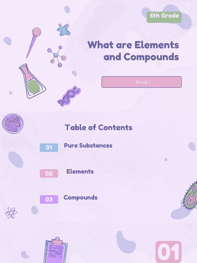 Elements and Compounds PPT For App Group 1 | PDF | Chemical Substances | Chemical Elements