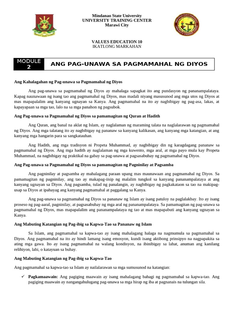 VE 3rdQ Module 1 | PDF