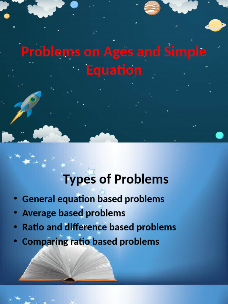 Problems on ages & Simple Equantion | PDF | Mathematics | Equations