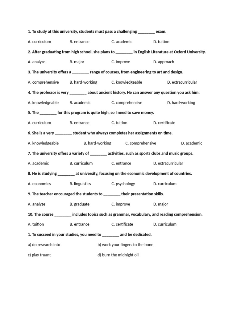 TEST 1 - EDUCATION | PDF | Curriculum | University