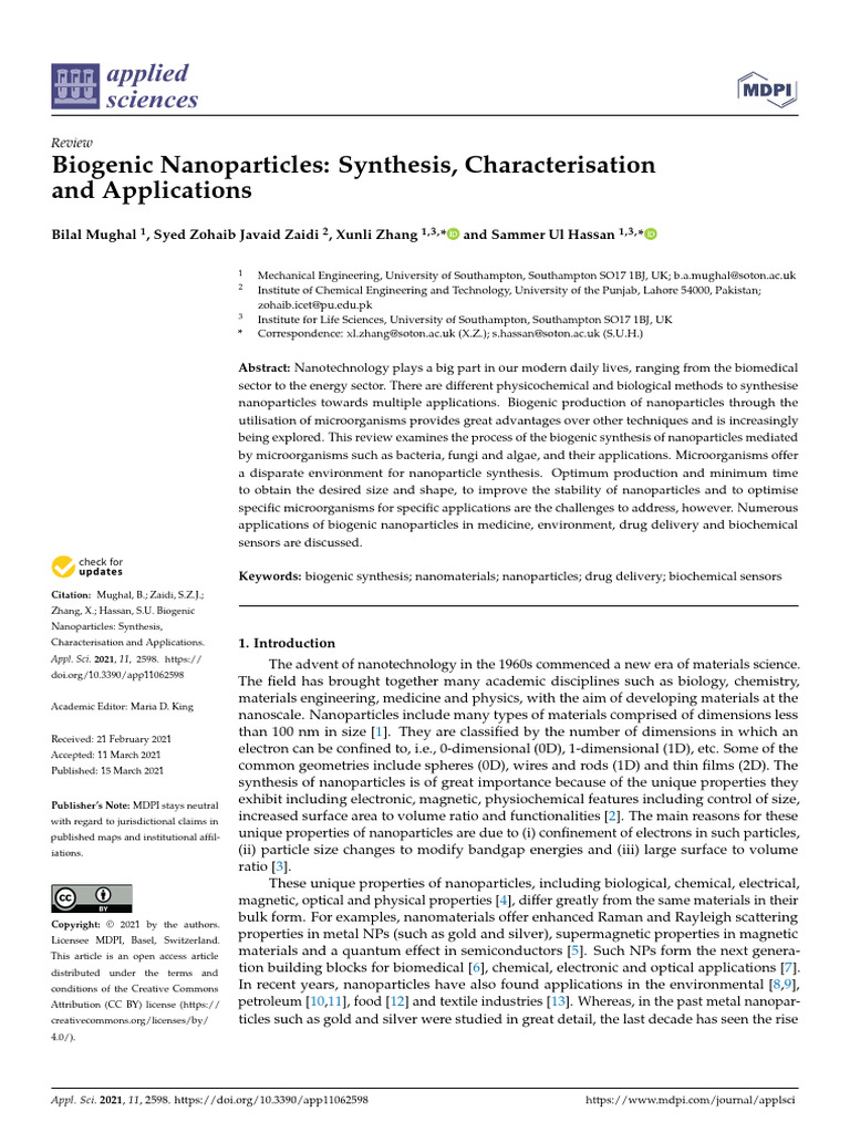Biogenic Nanoparticles | PDF | Nanoparticle | Nanomaterials