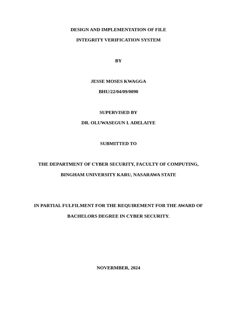 File Integrity Verification System Design | PDF | Software Development ...
