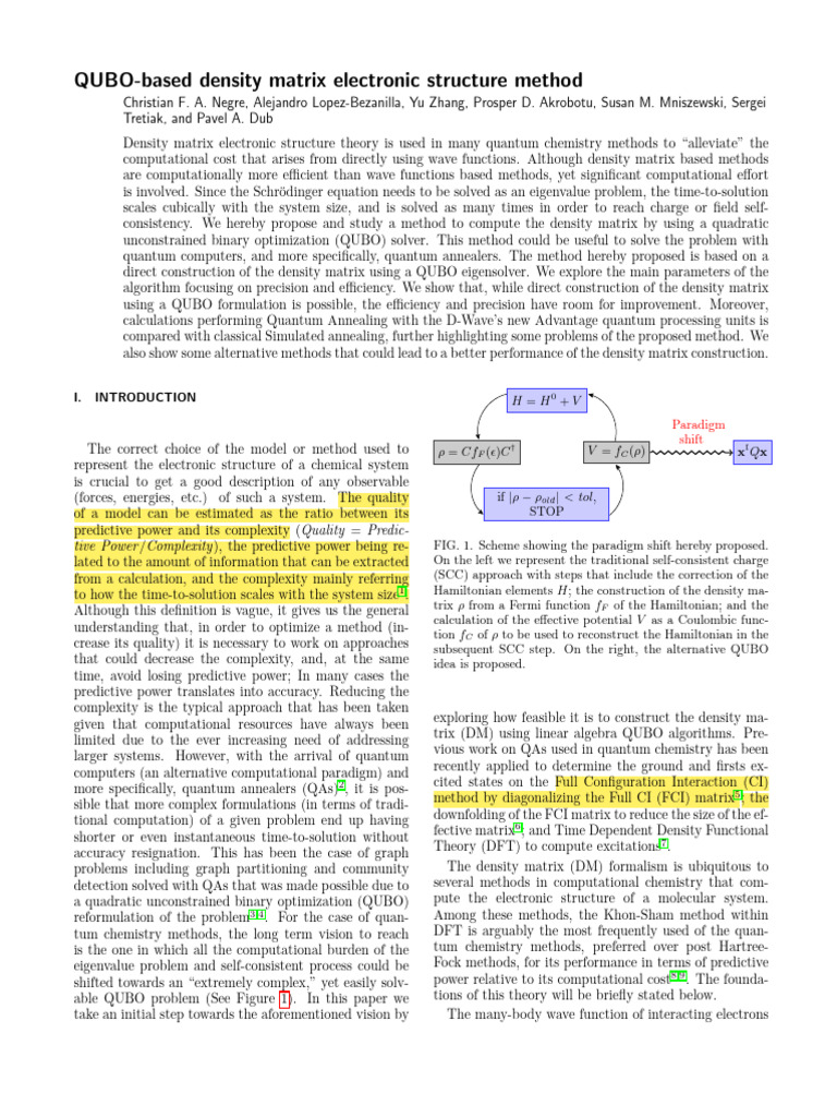 Quantum Chemistry with QUBO | PDF | Molecular Orbital | Quantum Chemistry