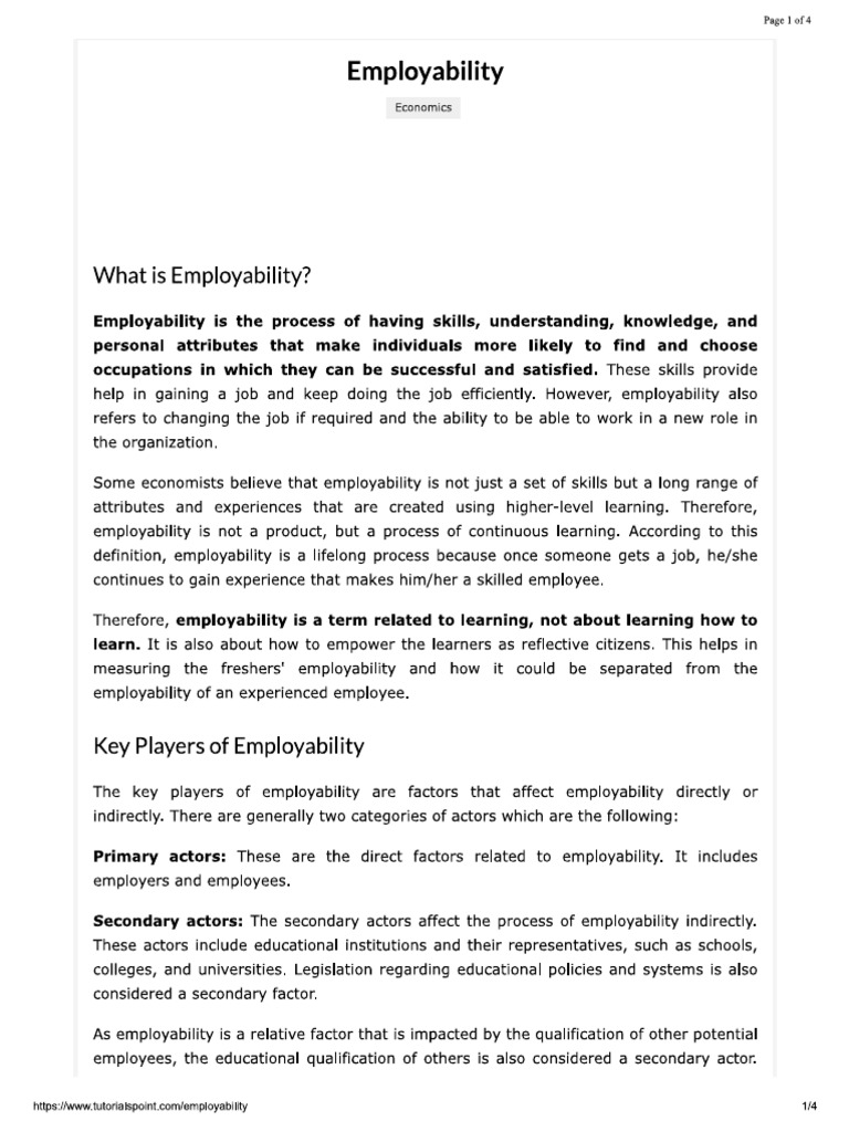 Tutorial Employability | PDF