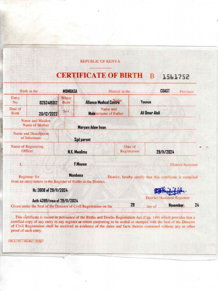 Birth Certificate20241222 - 04503886 | PDF