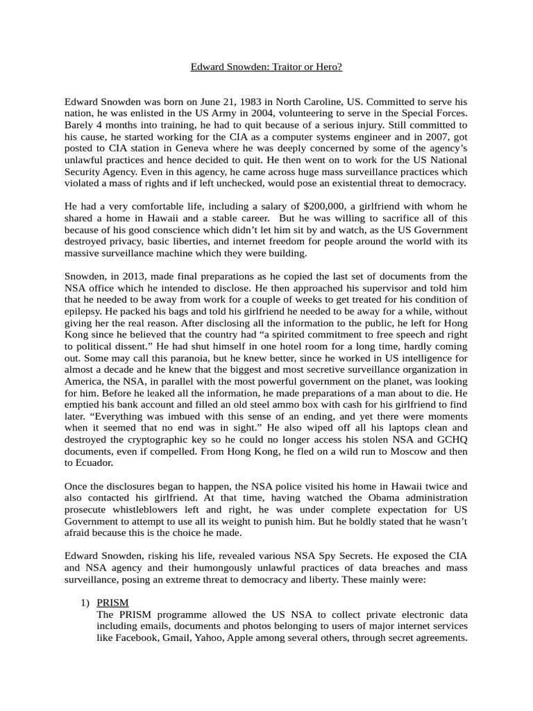 Edward Snowden | PDF | National Security Agency | Edward Snowden