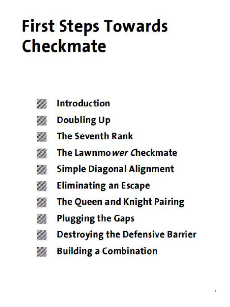 First Steps Towards Checkmate | PDF